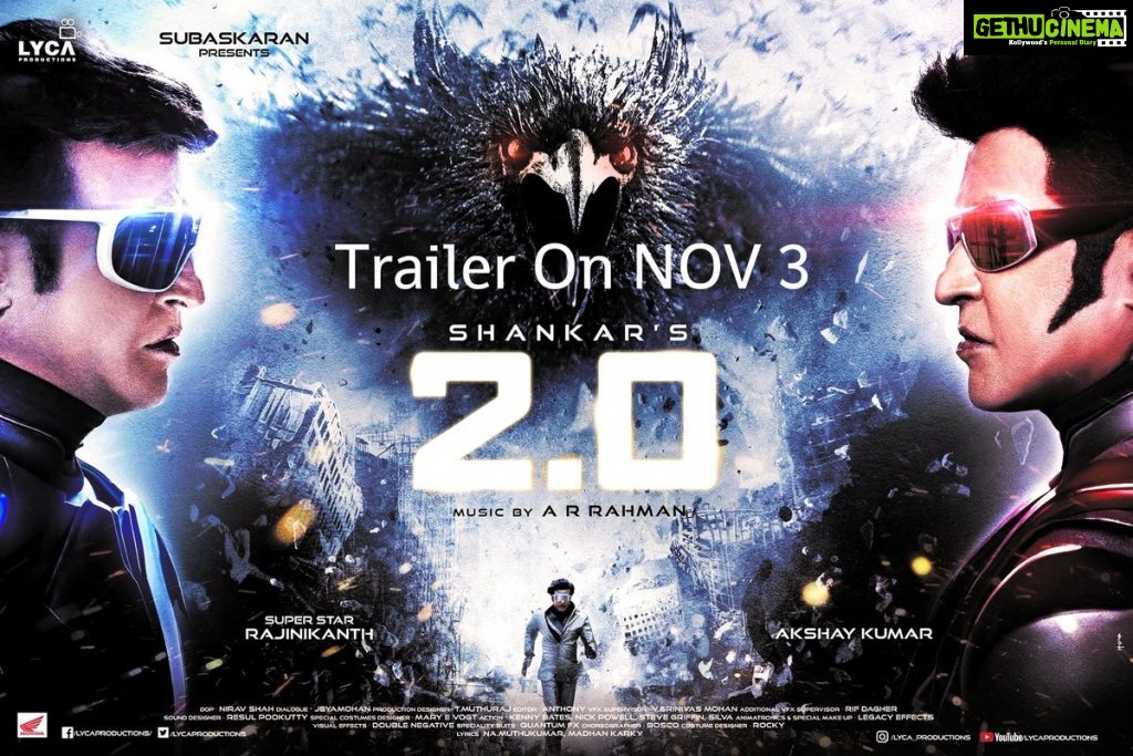 2.0, enthiran 2, HD Posters, Amy Jackson - Gethu Cinema
