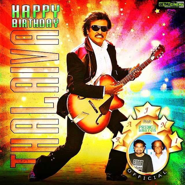Premgi Amaren Instagram – Happy birthday THALAIVA 🙏🙏🙏 The one and only SUPER STAR 🙏🙏🙏 | Gethu Cinema