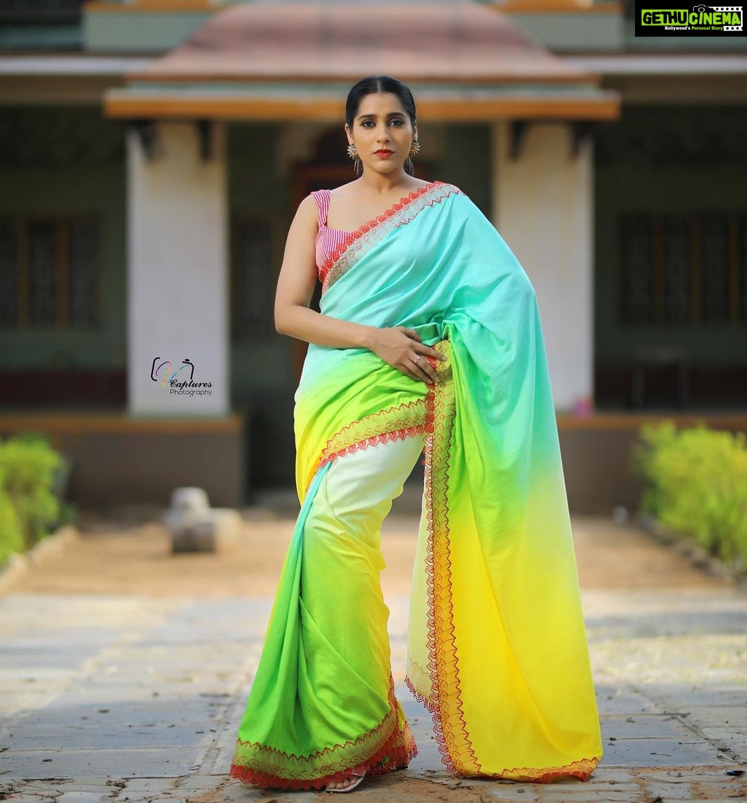 Rashmi Gautam Instagram – In love with this colourful saree by ...