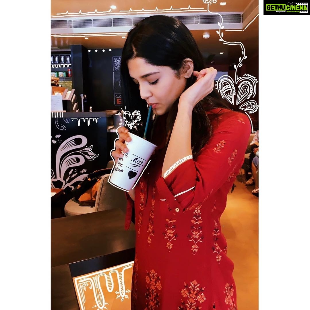 Ritika Singh Instagram – #coffeebreak 💛 | Gethu Cinema