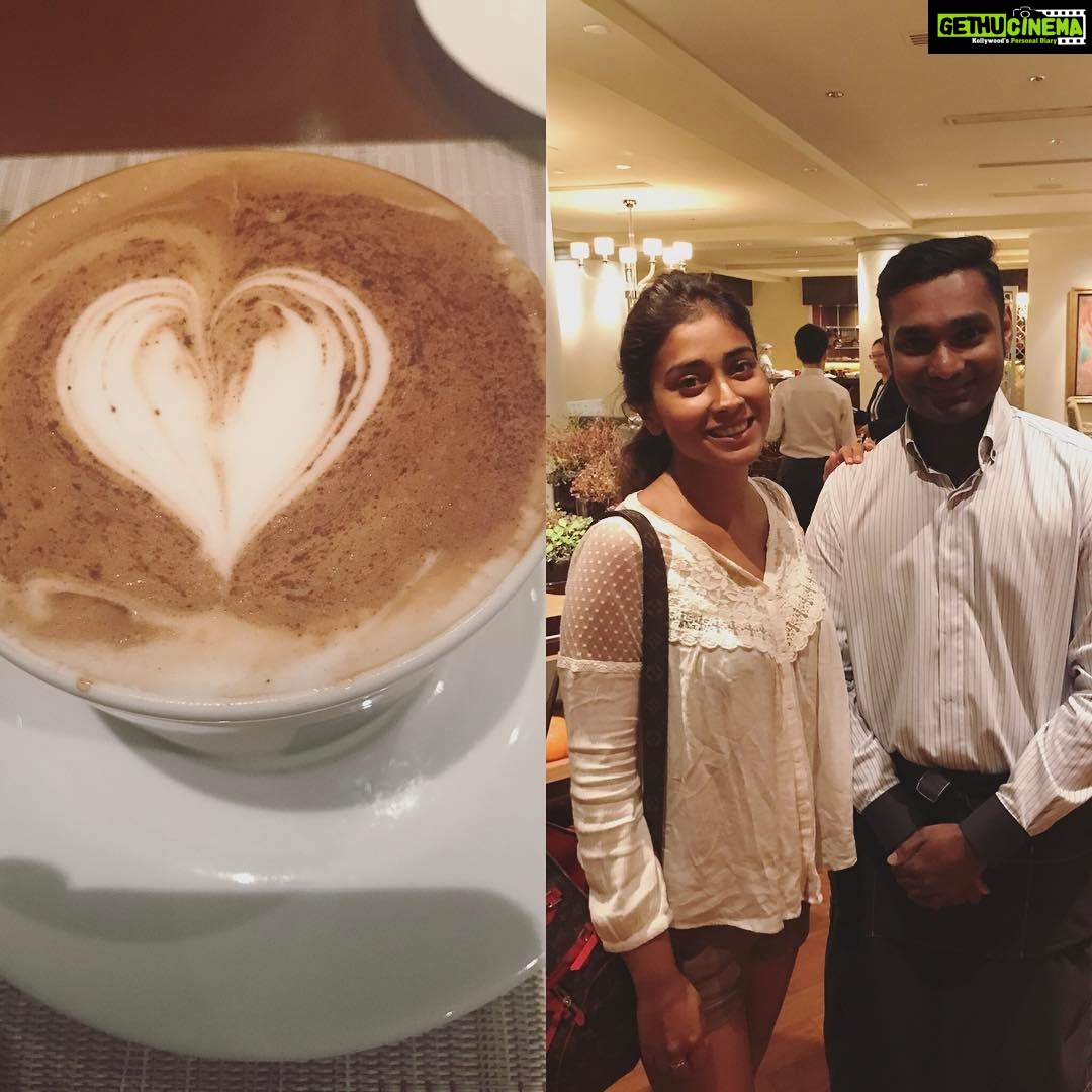 Shriya Saran Instagram – Thanks for amazing coffee. @arvinthiran15 😁 ...