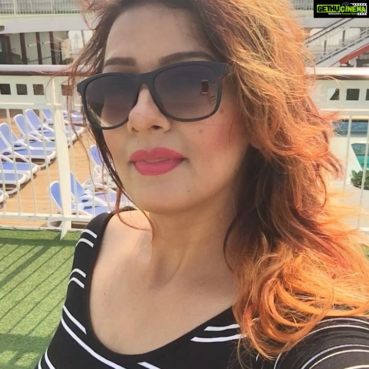 Falguni Rajani Instagram – Bhabi ji ghar par hain shoot on cruise 😄💃🏻 ...