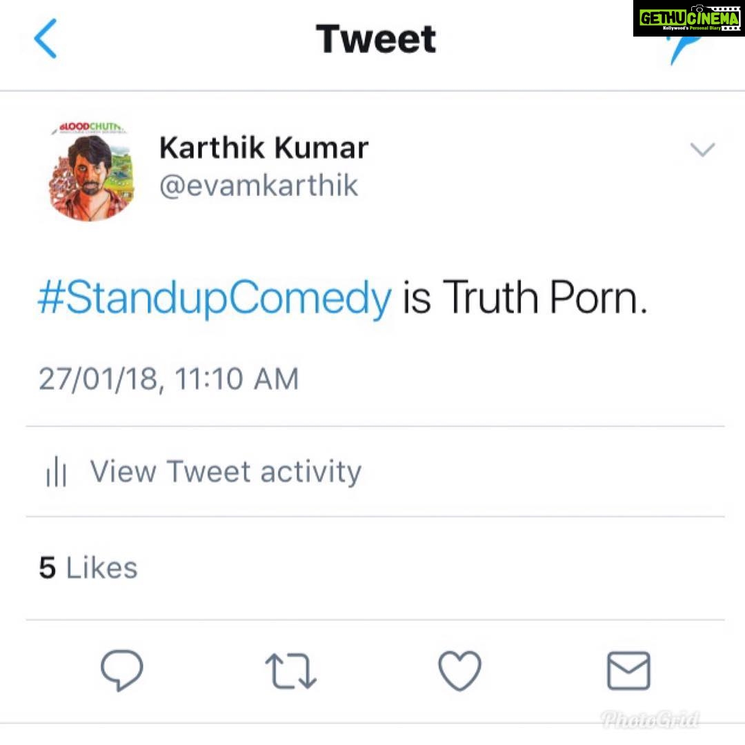 Karthik Kumar Instagram – #standupcomedy | Gethu Cinema
