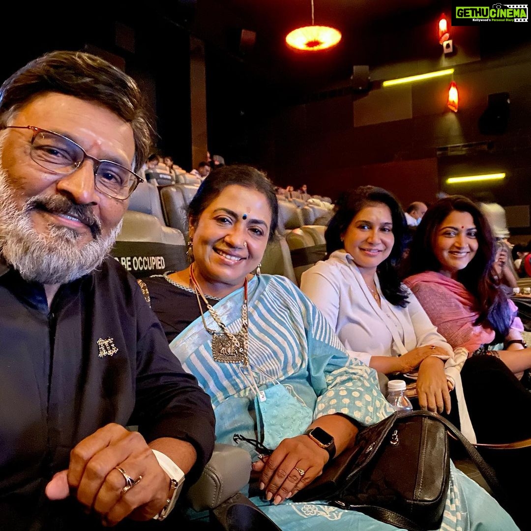 Poornima Bhagyaraj Instagram – Movie night with friends @aranmanai 3 ...