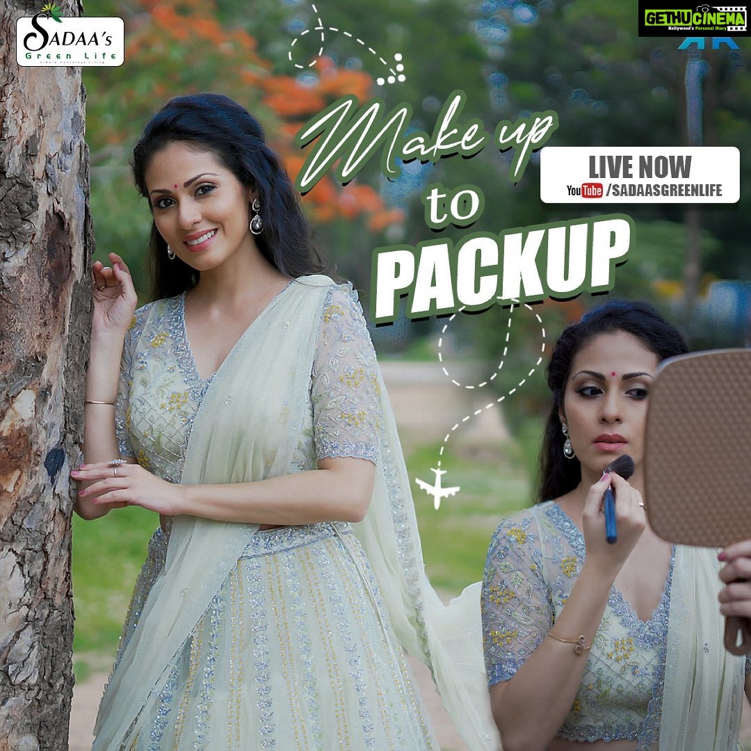Sadha Instagram – Makeup to Packup!!! 😀 My next video out now on Sadaa ...