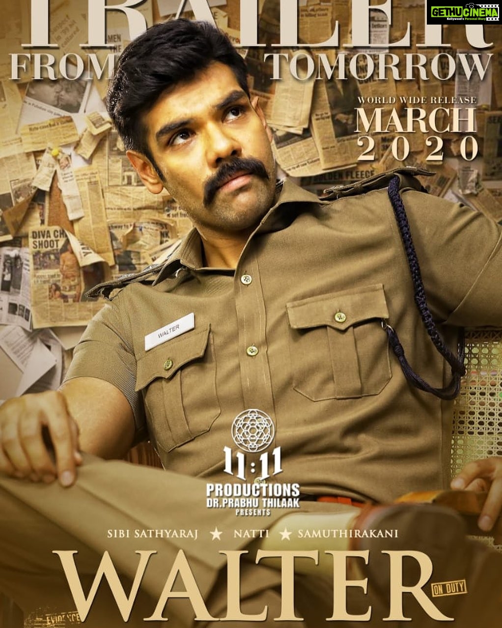 Sibi Sathyaraj Instagram – #Walter Trailer from tomorrow! #Sibiraj # ...
