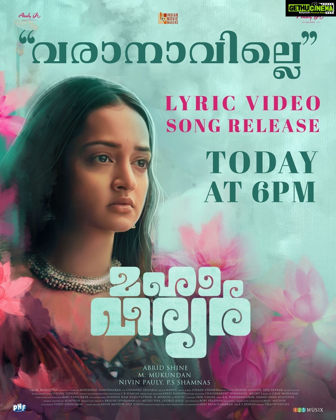 Nivin Pauly Instagram – #StayTuned – #Varanaville lyrical song video ...