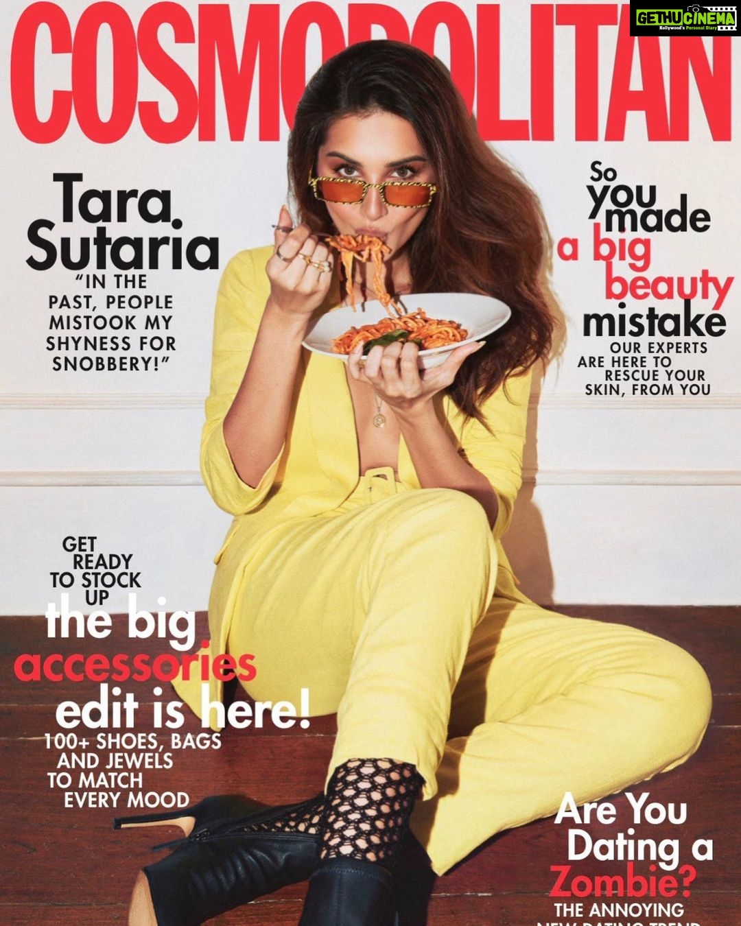 Tara Sutaria Instagram – At home with @cosmoindia 🍝😉 Editor: Nandini ...