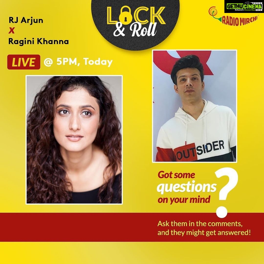 Ragini Khanna Instagram – @mirchi.arjun @mirchimumbai @radiomirchi # ...