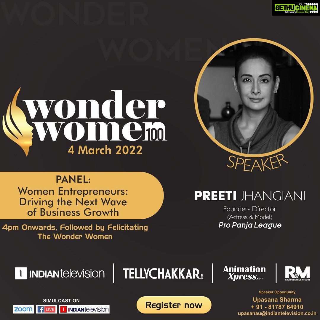 Preeti Jhangiani Instagram – Excited to be on the panel of Wonder Women ...