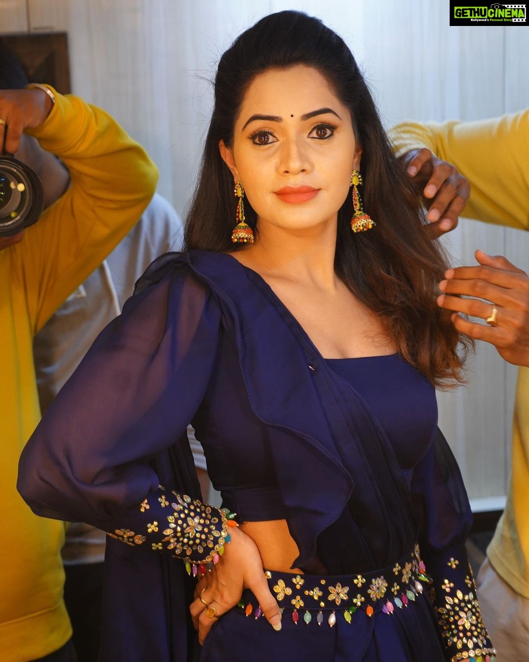 Shobha Shetty Instagram – 💙💙💙 . . . Outfit @blessed_designer_studio ...