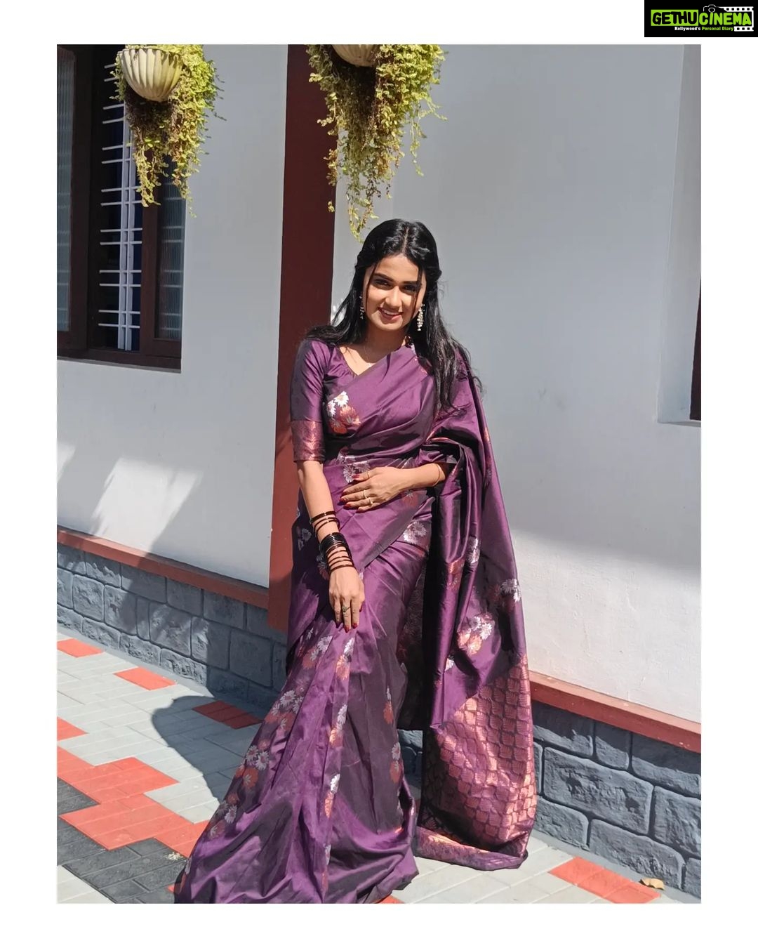 Haritha G Nair Instagram – 🦋🦋🦋 . . . Saree: @kichusfashion | Gethu Cinema