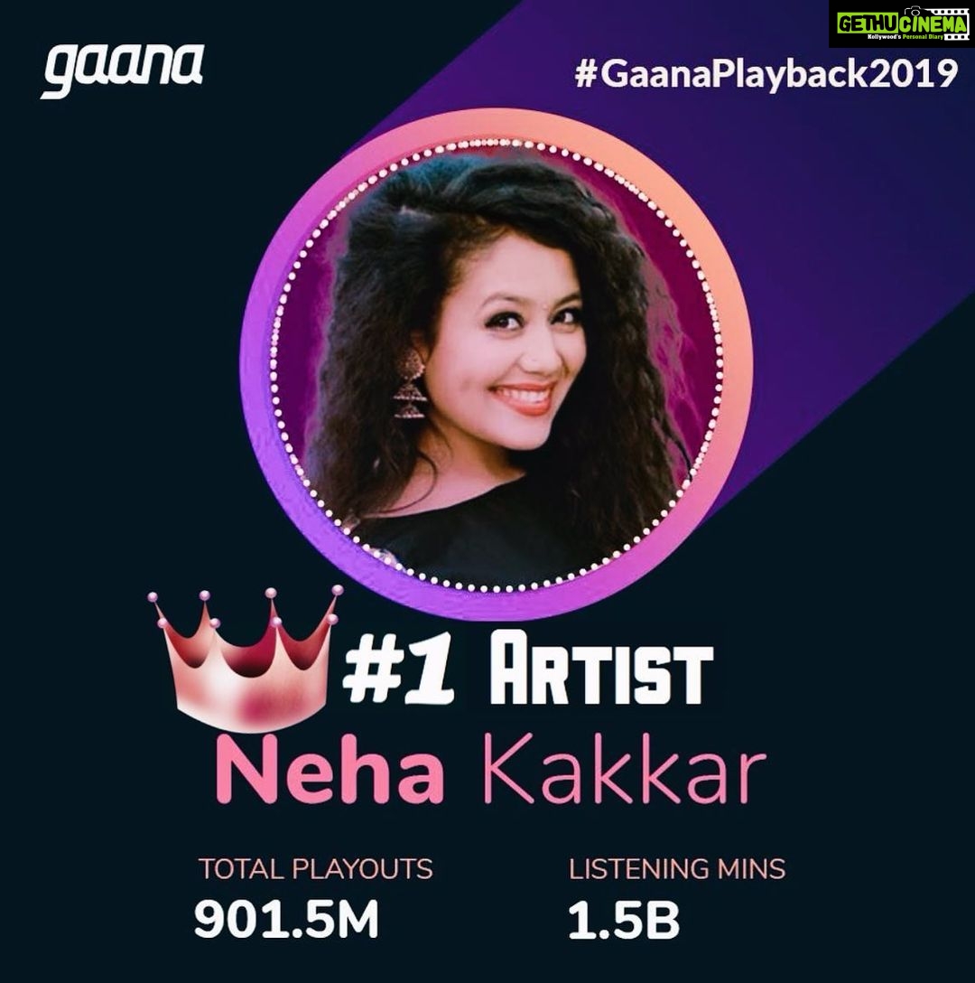 Neha Kakkar Instagram – No. 1 Artist on Gaana also ️😇 #NehaKakkar # ...