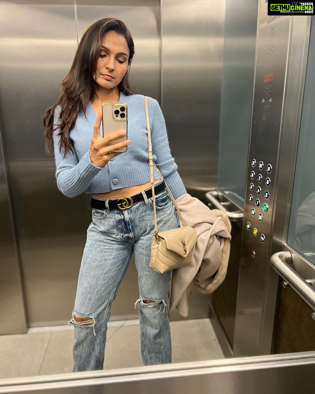 Andrea Jeremiah Instagram – Series of mirror selfies… which one do you ...