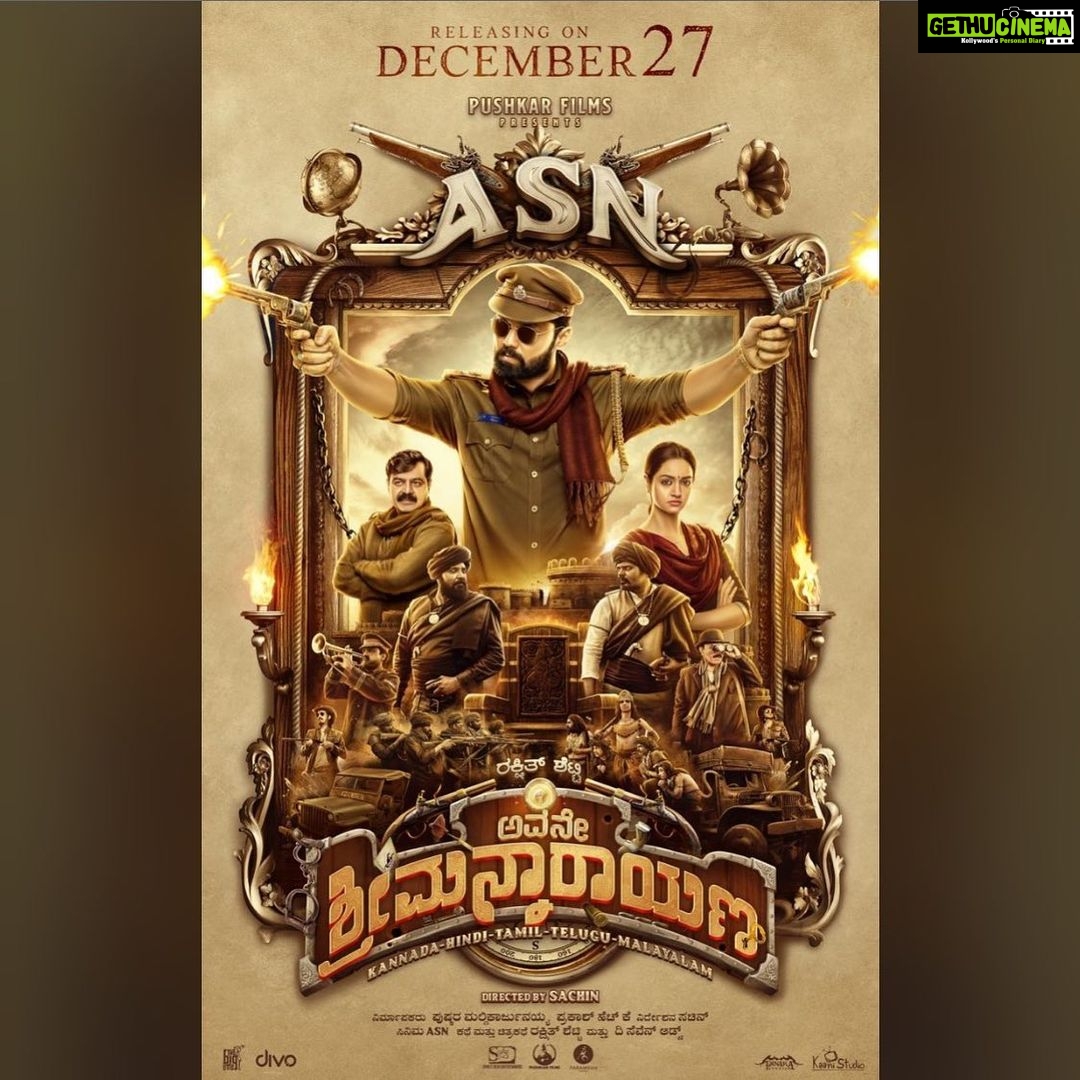 Rakshit Shetty Instagram – #AvaneSrimannarayana releasing on Dec 27th ...