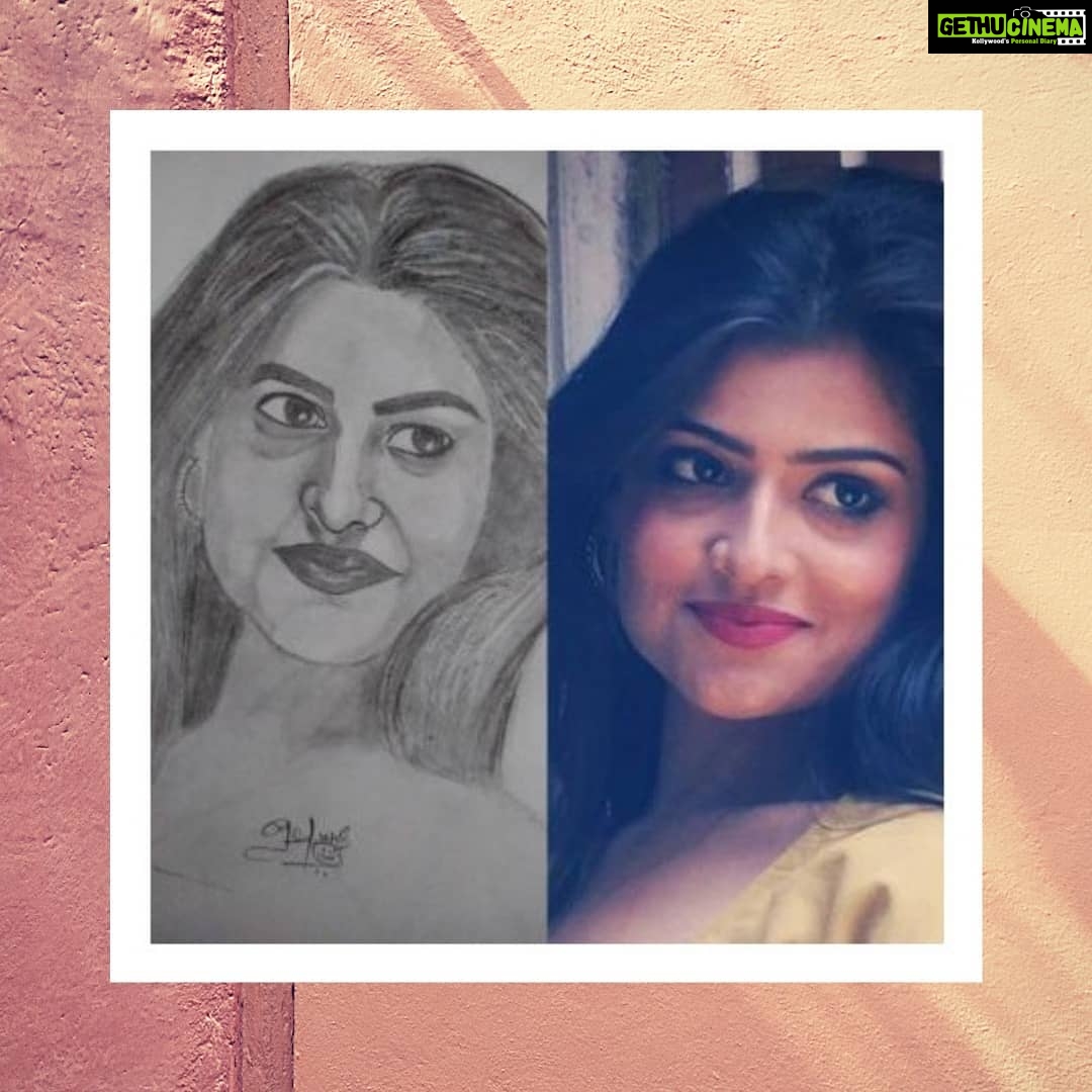 Sharvary Joshi Instagram – Bs Aabhar 😇🙏 @pk_art2310 #sketch #artist # ...