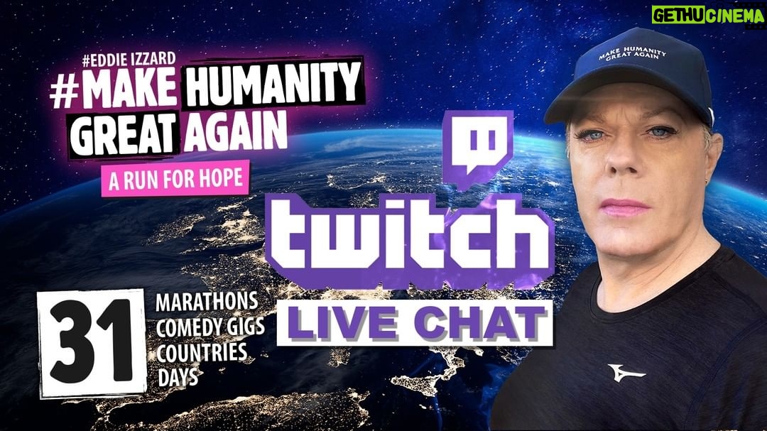 Eddie Izzard Instagram – This Thursday at 3:30 PM GMT / 10:30 AM ET ...