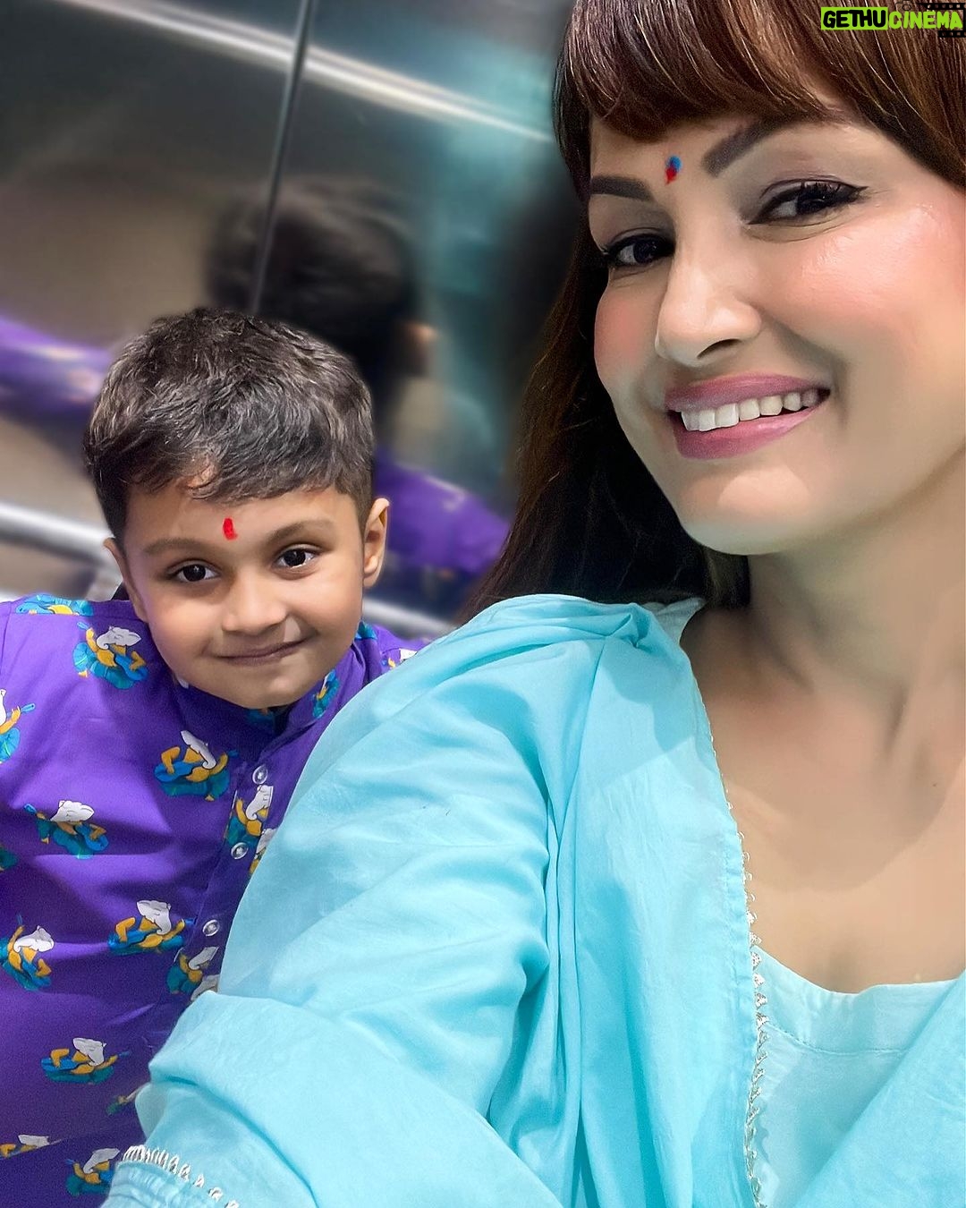 Nisha Rawal Instagram – 🙏 Kavish’s name comes from “कविश” which is also ...