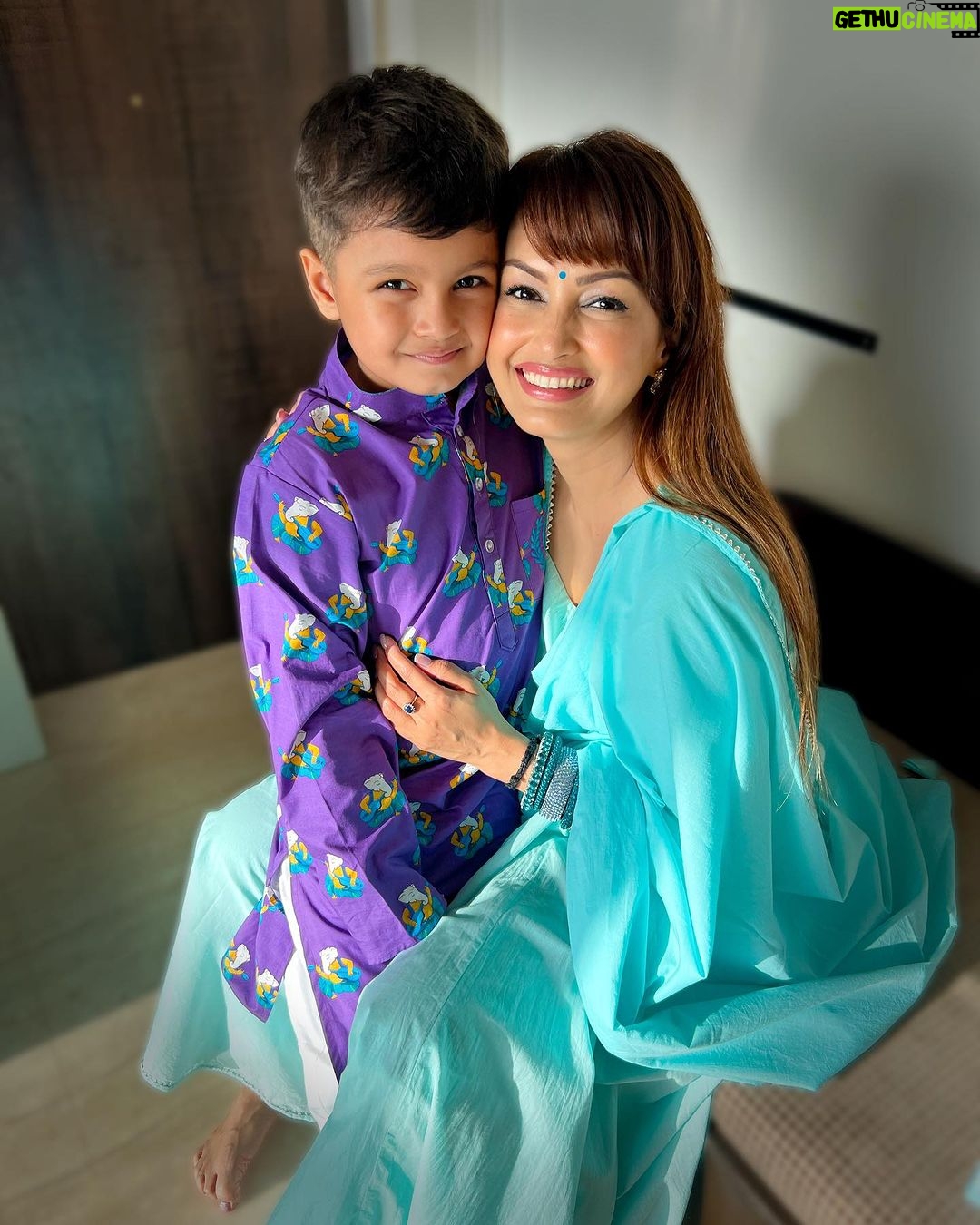 Nisha Rawal Instagram – 🙏 Kavish’s name comes from “कविश” which is also ...