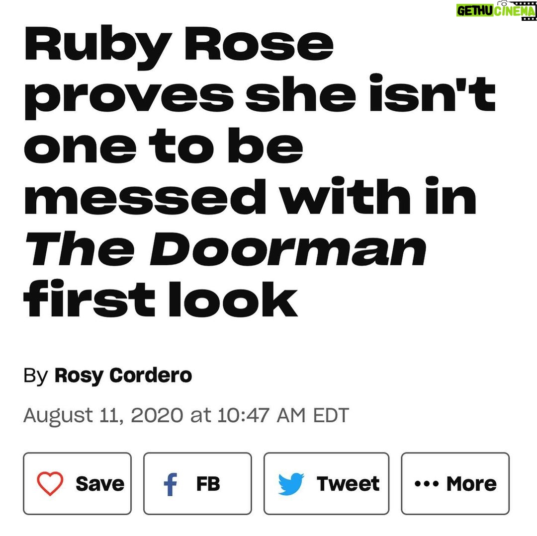 Ruby Rose Instagram – Meet Ali. Doorman, coming out in the fall ...