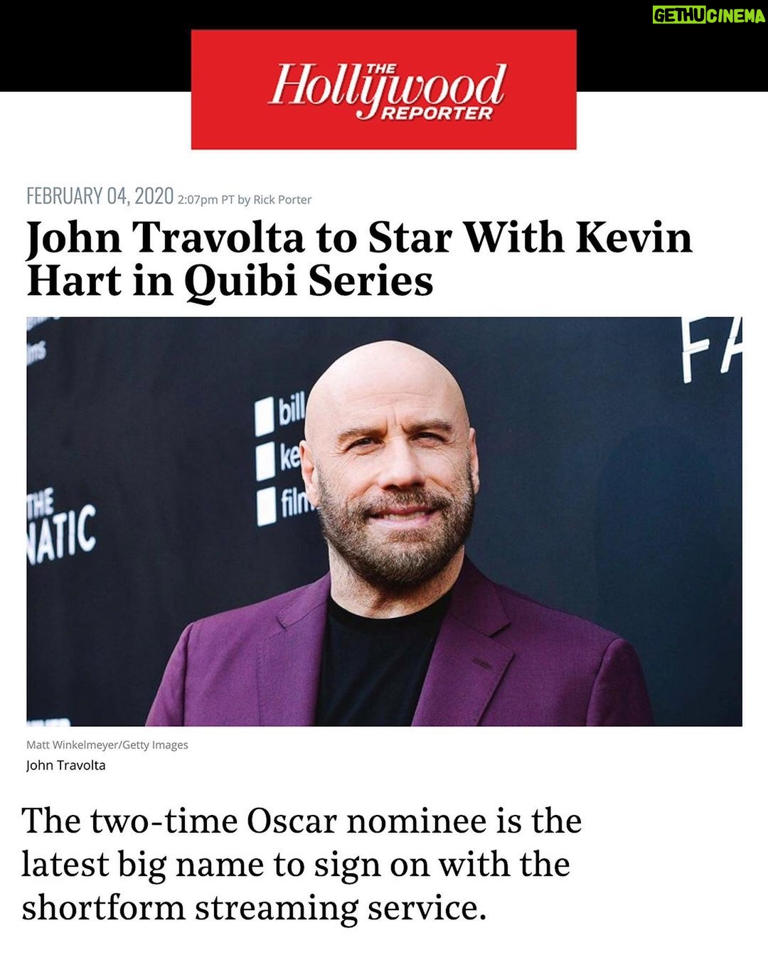 John Travolta Instagram – I’m excited to be part of Quibi’s new series ...