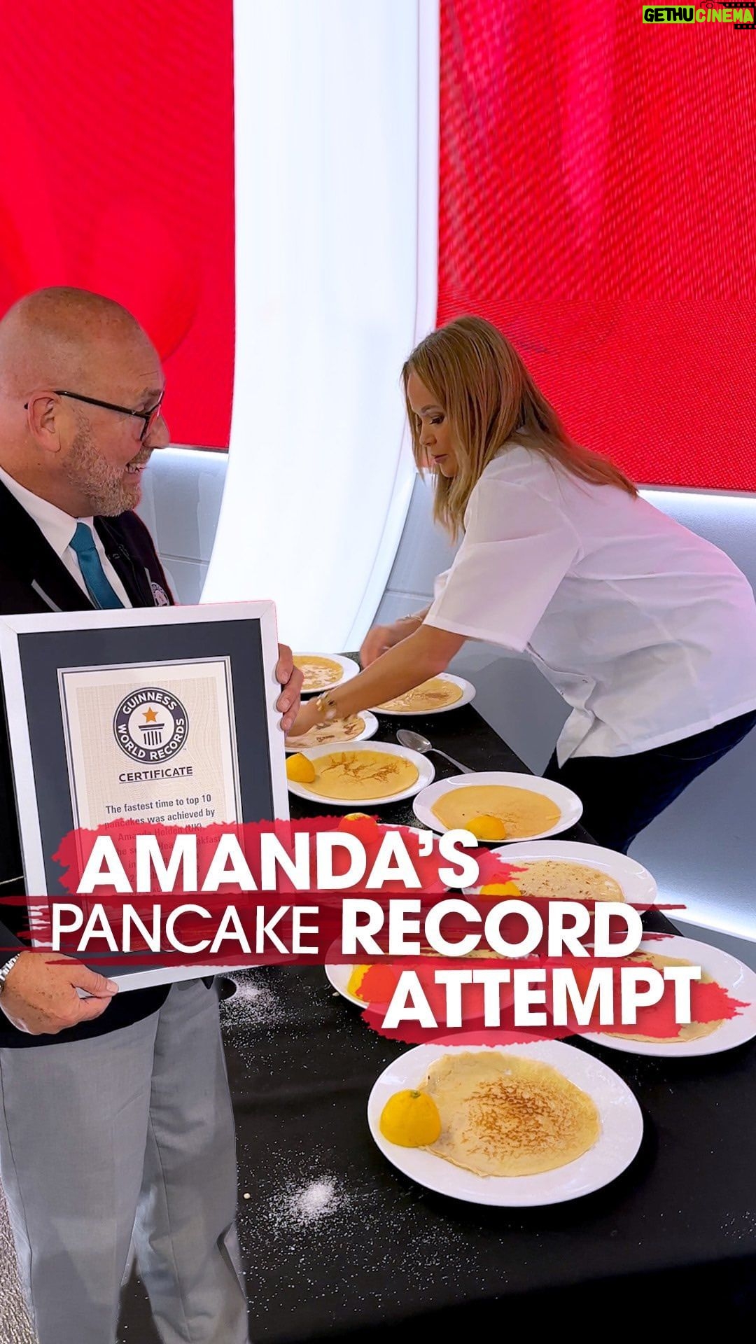 Amanda Holden Instagram – @noholdenback attempts pancake world record 😱 ...