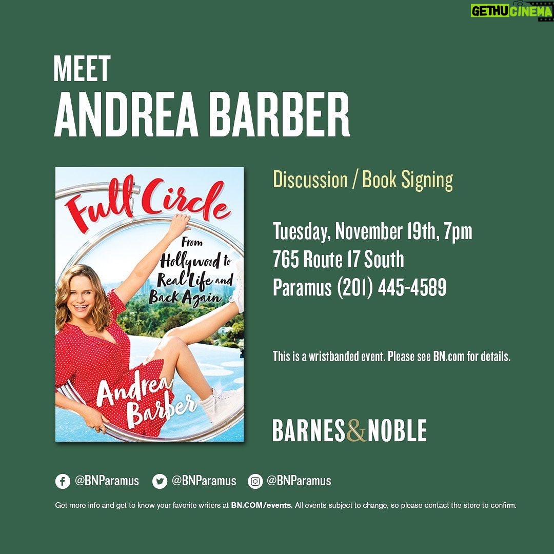 Andrea Barber Instagram – I’ll be in Paramus, NJ tonight signing books ...