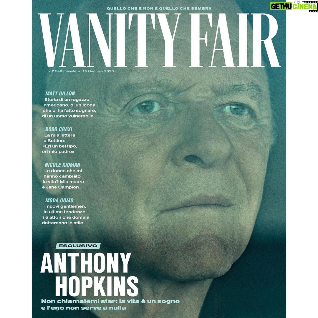 Anthony Hopkins Instagram – Thank you Vanity Fair Italia January 2020 ...