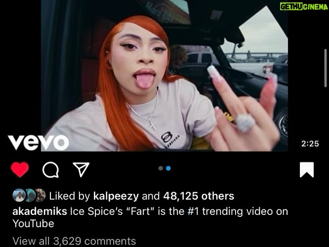 Ice Spice Instagram – 400 bandz just to do my lil dance 💋 | Gethu Cinema