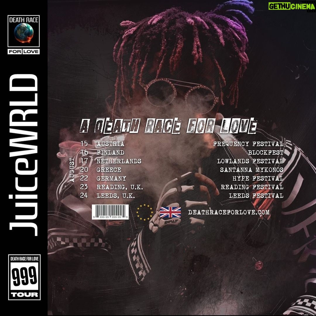 Juice WRLD Instagram – Europe & UK. Time to rage. Let’s go!!!🖤🖤🖤 ...