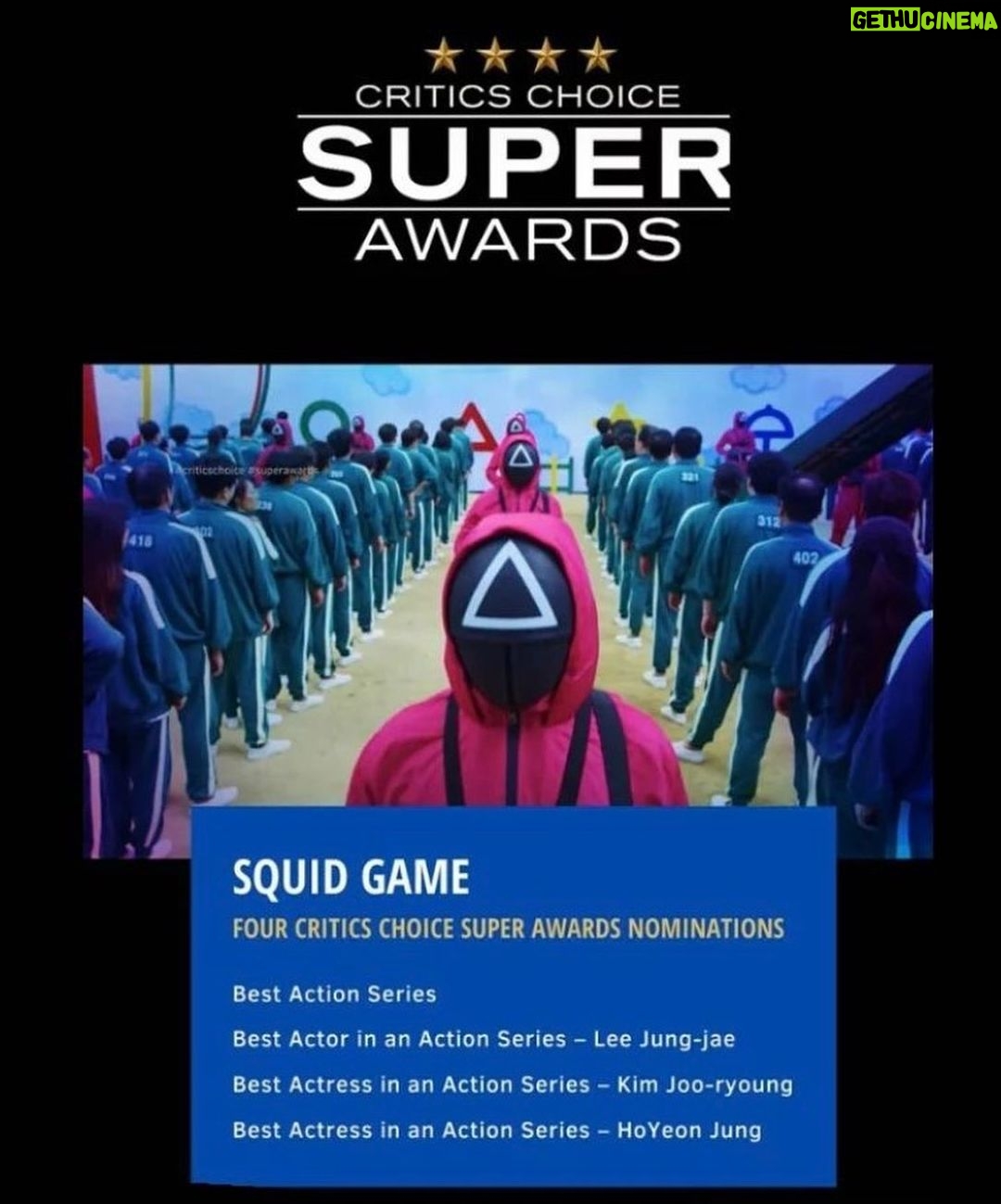 Kim Joo-ryoung Instagram – 👏👏👏 Congrats to the squid game team ...