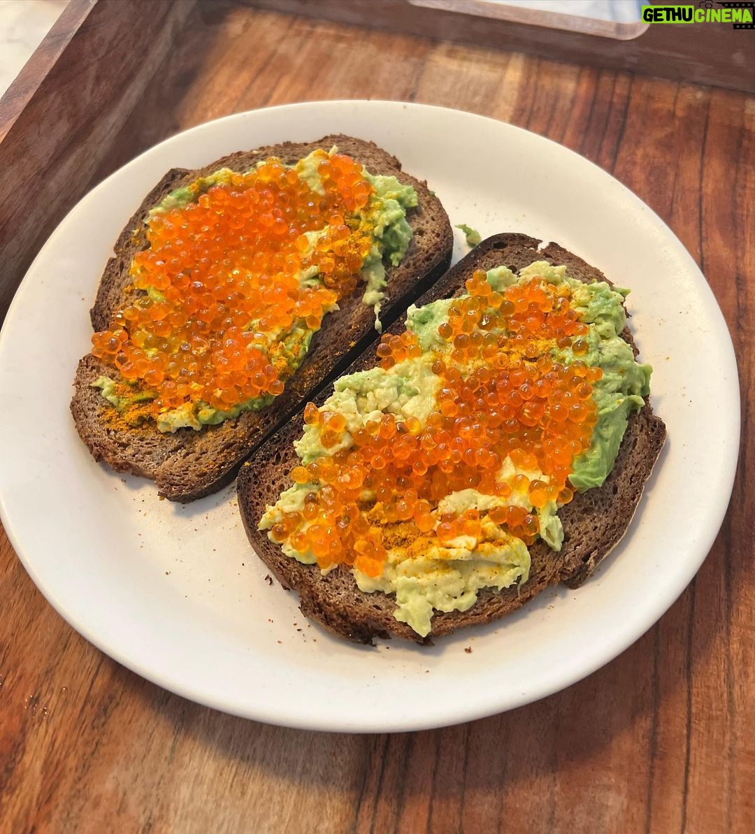 Michelle Pfeiffer Instagram – Breakfast of champions! Riverence Trout ...