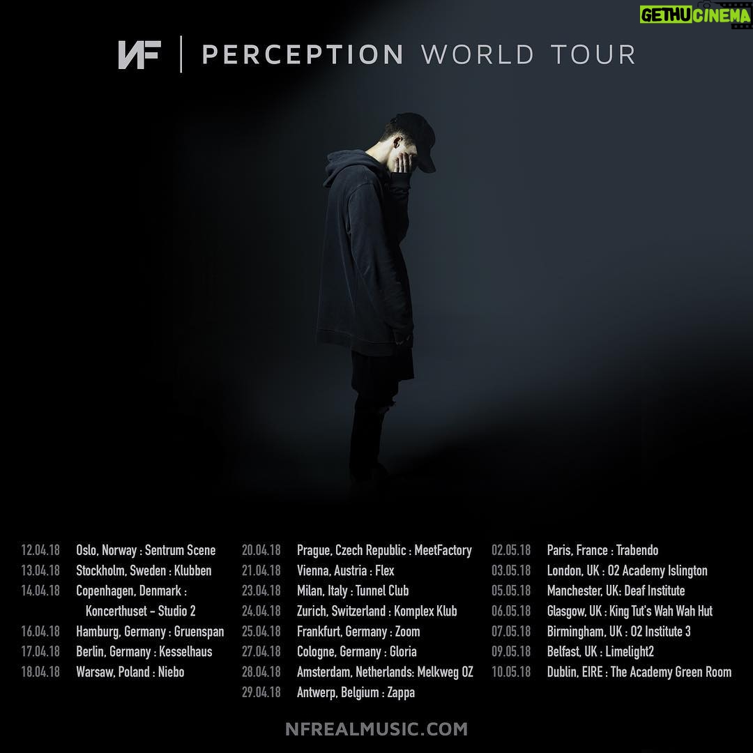 NF Instagram – Europe! Pre-sale tickets for my Perception World tour ...