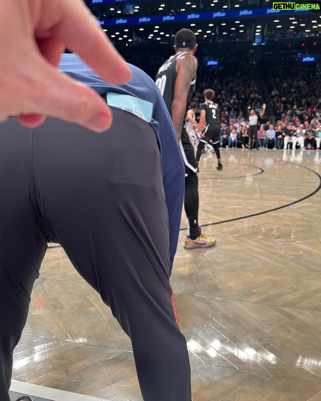 Paul Bettany Instagram – Me and Jen trying to help the Nets in any way ...