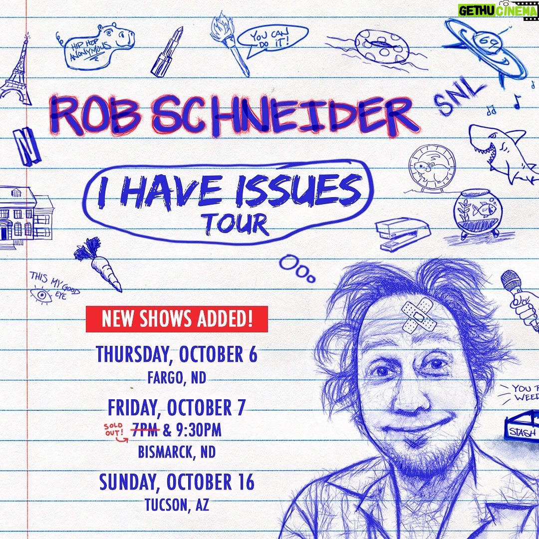 Rob Schneider Instagram – https://www.robschneider.com/tour | Gethu Cinema