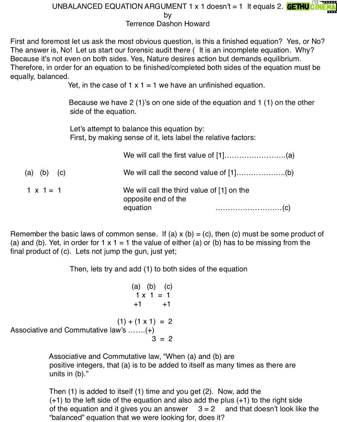 Terrence Howard Instagram – This is the proof to the World of Science ...