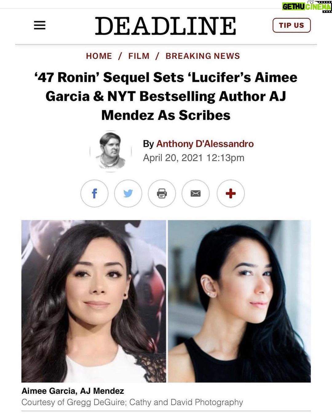 Aimee Garcia Instagram – Write an action movie? Check. THRILLED to be ...