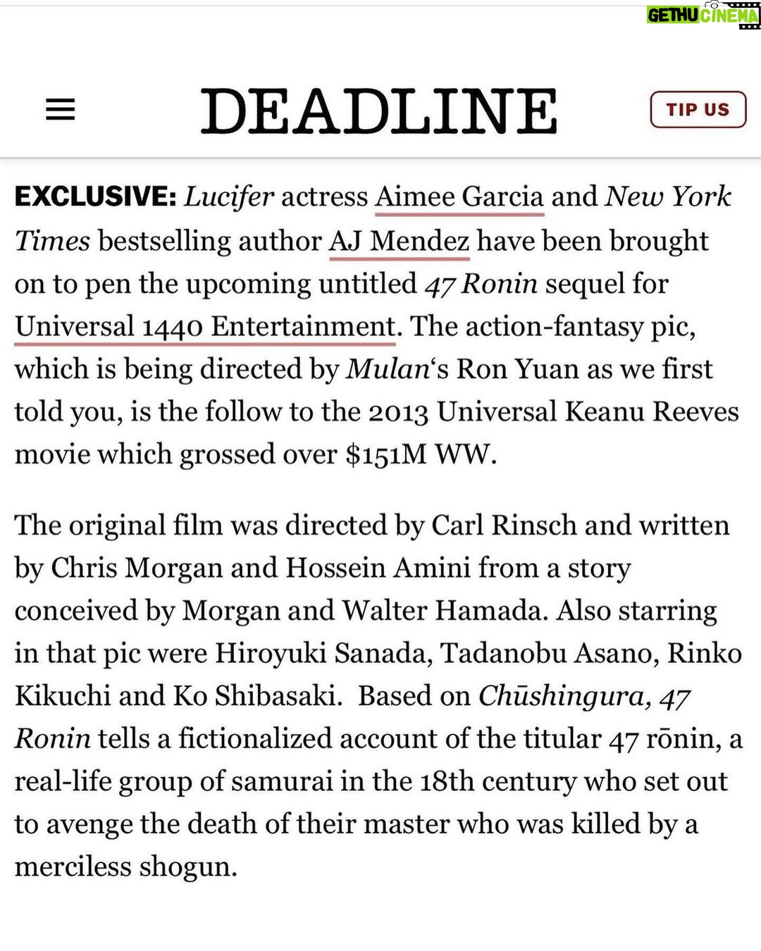 Aimee Garcia Instagram – Write an action movie? Check. THRILLED to be ...