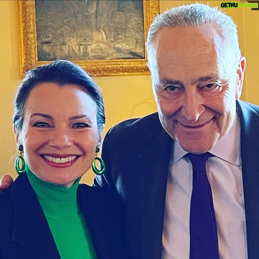 Fran Drescher Instagram – With Angelina Jolie. Both of us on the hill ...