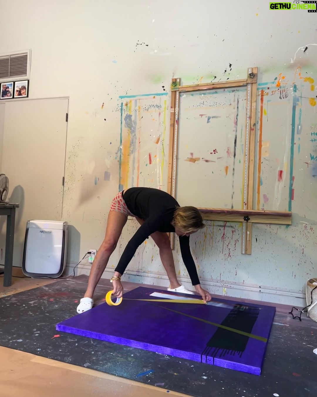 Sharon Stone Instagram – At work in my studio. I know…bend at the knees ...