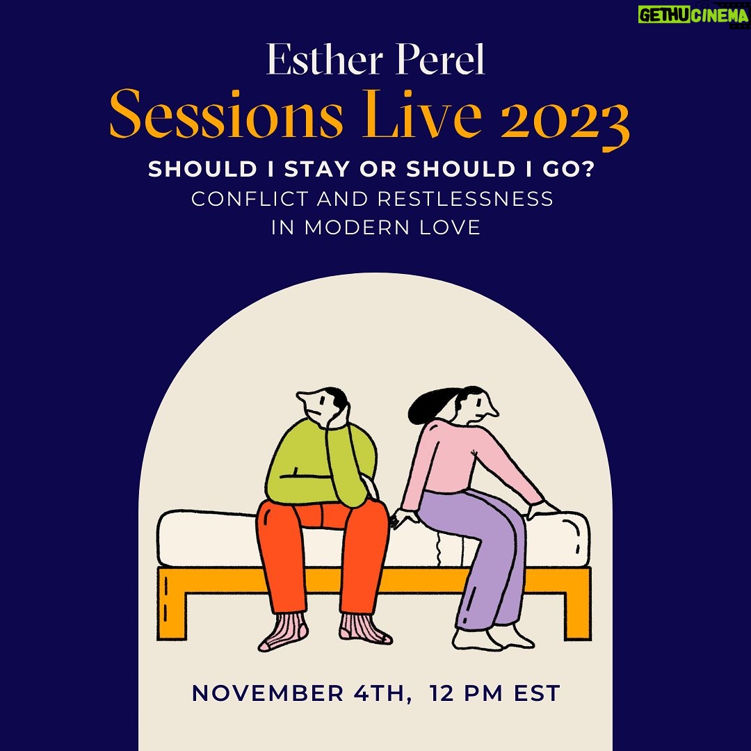 Esther Perel Instagram – Announcing the return of Sessions Live—my annual online conference ...