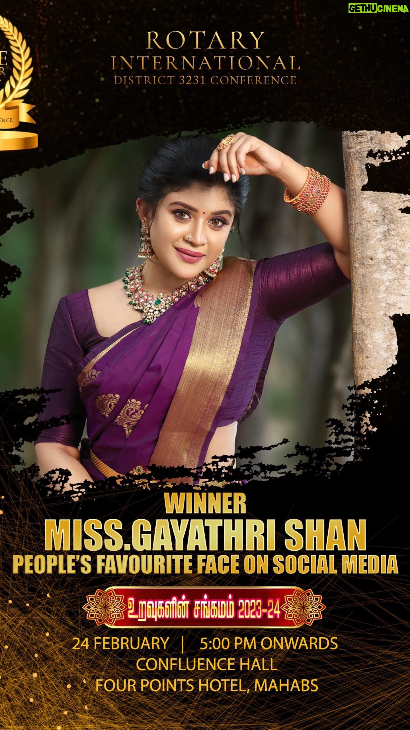 Gayathri Shan Instagram – Presenting the honour ‘People’s Favourite ...