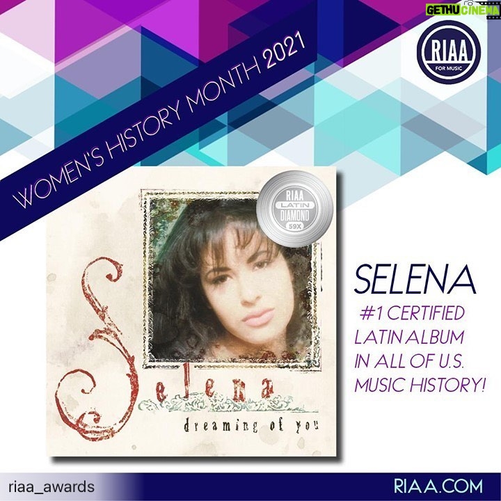 Selena Quintanilla Instagram – @riaa_awards #DYK @selenaqofficial has ...